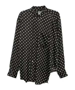 Comme Des Garçons Polka-dot Asymmetric Shirt - Black