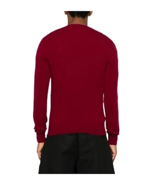 Play Comme Des Garcon Heart-emblem V-neck Sweater