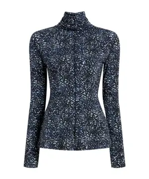 Proenza Schouler Audrey Speckled Turtleneck Top - Black