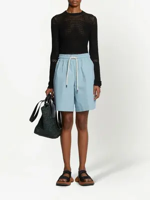 Proenza Schouler White Label Cotton-linen Drawstring Shorts