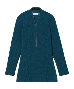 Proenza Schouler White Label V-neck Curved Hem Jumper - Blue