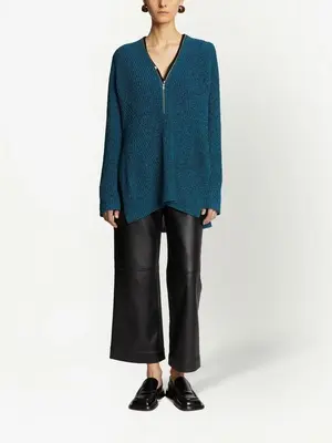 Proenza Schouler White Label V-neck Curved Hem Jumper