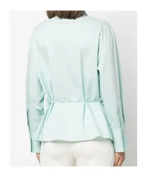 Vince Tie Back Long Sleeved Buttoned Shirt - White