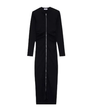 MSGM Zip-front Gathered Maxi Dress - Black
