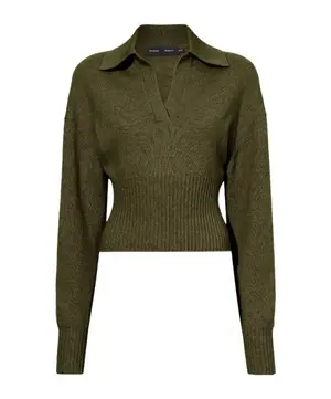 Proenza Schouler Polo-neck Ribbed Sweater - Green