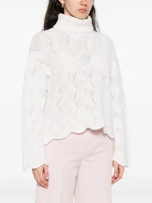 TWINSET Cable-knit Turtleneck Sweater
