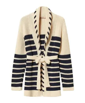 TWINSET Striped Cardigan - Nude