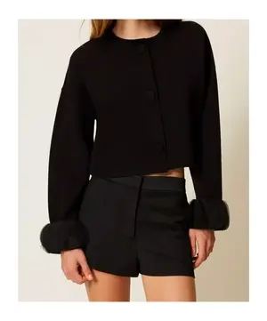 TWINSET Organza-cuff Knit Jacket