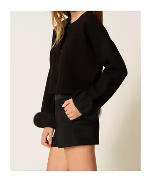 TWINSET Organza-cuff Knit Jacket