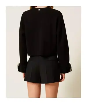 TWINSET Organza-cuff Knit Jacket
