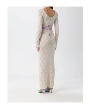 TWINSET Inlay Long Treeblend Dress - Nude