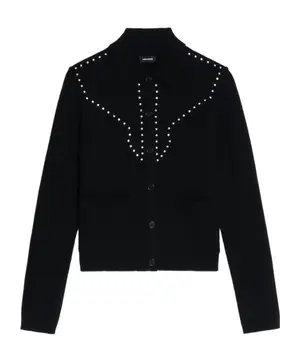 Zadig&Voltaire Stud-embellished Crew-neck Cardigan