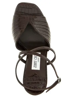 JIMMY CHOO Crocodile-print Platform Sandals