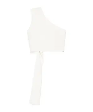 Cult Gaia Cotton One-shoulder Cropped Top