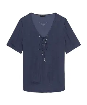Zadig&Voltaire Lace-up V-neck T-shirt
