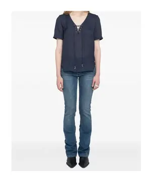 Zadig&Voltaire Lace-up V-neck T-shirt