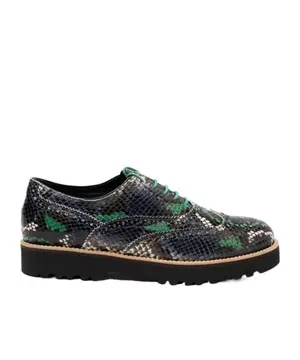 Hogan Snakeskin Platform Brogue Boots