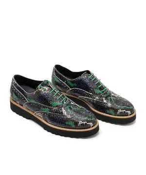 Hogan Snakeskin Platform Brogue Boots