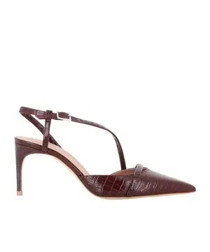 MALONE SOULIERS 70mm Valeria Crocodile-embossed Pointed-toe Pumps