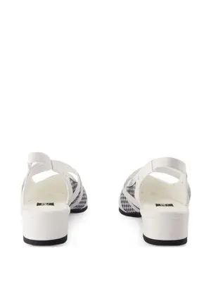 CAREL 20mm Sling Back Checked Flat Pumps