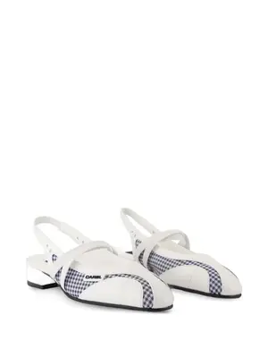 CAREL 20mm Sling Back Checked Flat Pumps