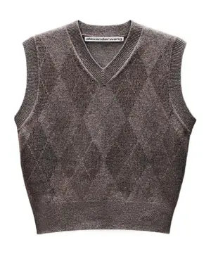 Alexander Wang Crystal Hotfix Argyle Vest