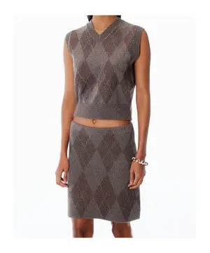 Alexander Wang Crystal Hotfix Argyle Vest