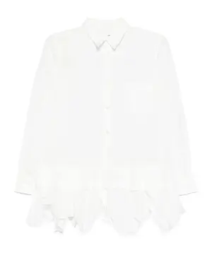 Comme Des Garçons Ruffled-hem Shirt - White