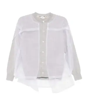 Comme Des Garçons Layered Wool Cardigan - Grey