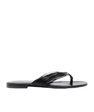 Proenza Schouler Fringe-detail Flip Flops - Black