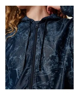 TWINSET Floral Print Zip-up Hooded Jacket