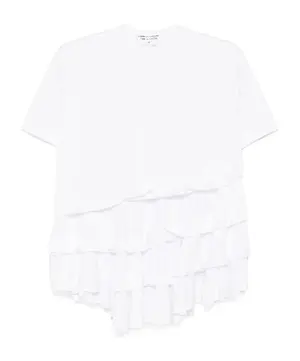 Comme Des Garçons Asymmetric Ruffled T-shirt - White