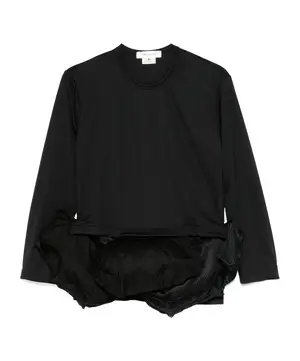 Comme Des Garçons Padded-hem Long-sleeve Top - Black