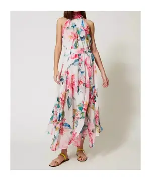 TWINSET Floral-print Pleated Skirt