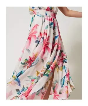 TWINSET Floral-print Pleated Skirt