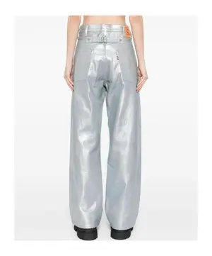 Junya Watanabe Foiled-print Straight-leg Jeans