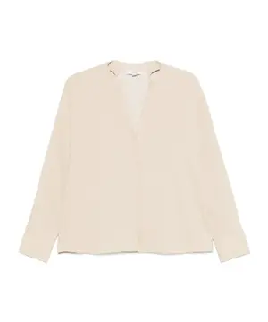 Vince Faux Leather-trim Dolman-sleeved Blouse