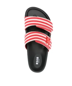 MSGM Striped Canvas Slides