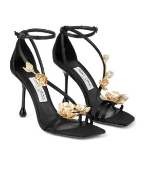 JIMMY CHOO Zea 95mm Floral-appliqué Sandals