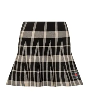 MSGM Logo Patch Flared Skirt