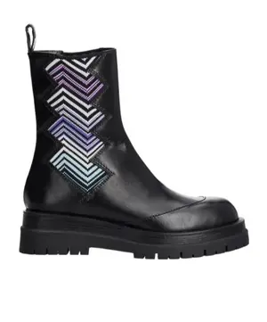 Missoni Zigzag-detail Ankle Boots - Black