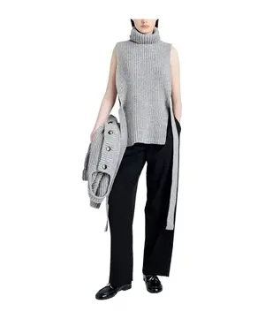 Proenza Schouler Merino Wool Ribbed Knit Waistcoat