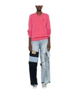 Play Comme Des Garcon Wool V-neck Jumper