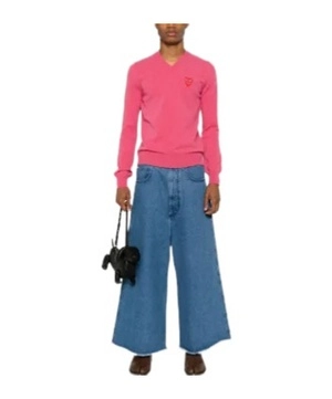 Play Comme Des Garcon Wool V-neck Jumper