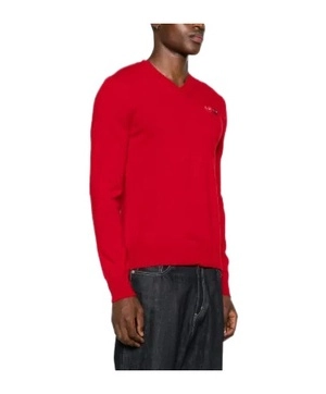 Play Comme Des Garcon Heart-patch Wool Jumper