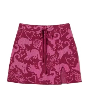 TWINSET Jacquard Mini Skirt - Red