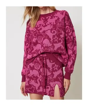 TWINSET Jacquard Mini Skirt