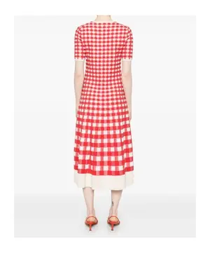 JOSEPH Vichy Checked Midi Dress