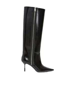 MSGM Pointed-toe Leather Boots - Black