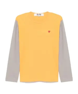 Play Comme Des Garcon Logo-appliqué Two-tone T-shirt